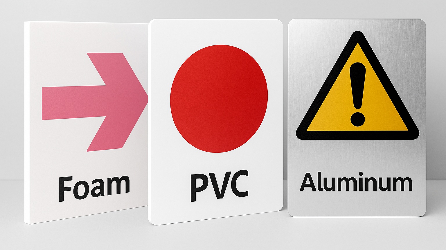 Choosing the Right Sign Material: Foam, PVC & Aluminum